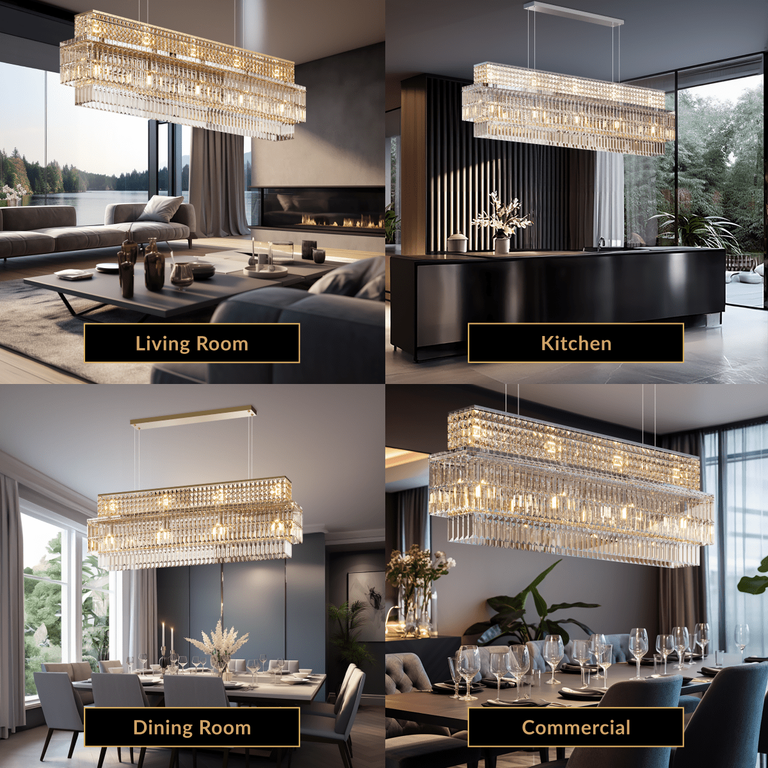 Modern Chrome & Gold, LED Chandelier | Krystal | MOD Lighting - MOD ...