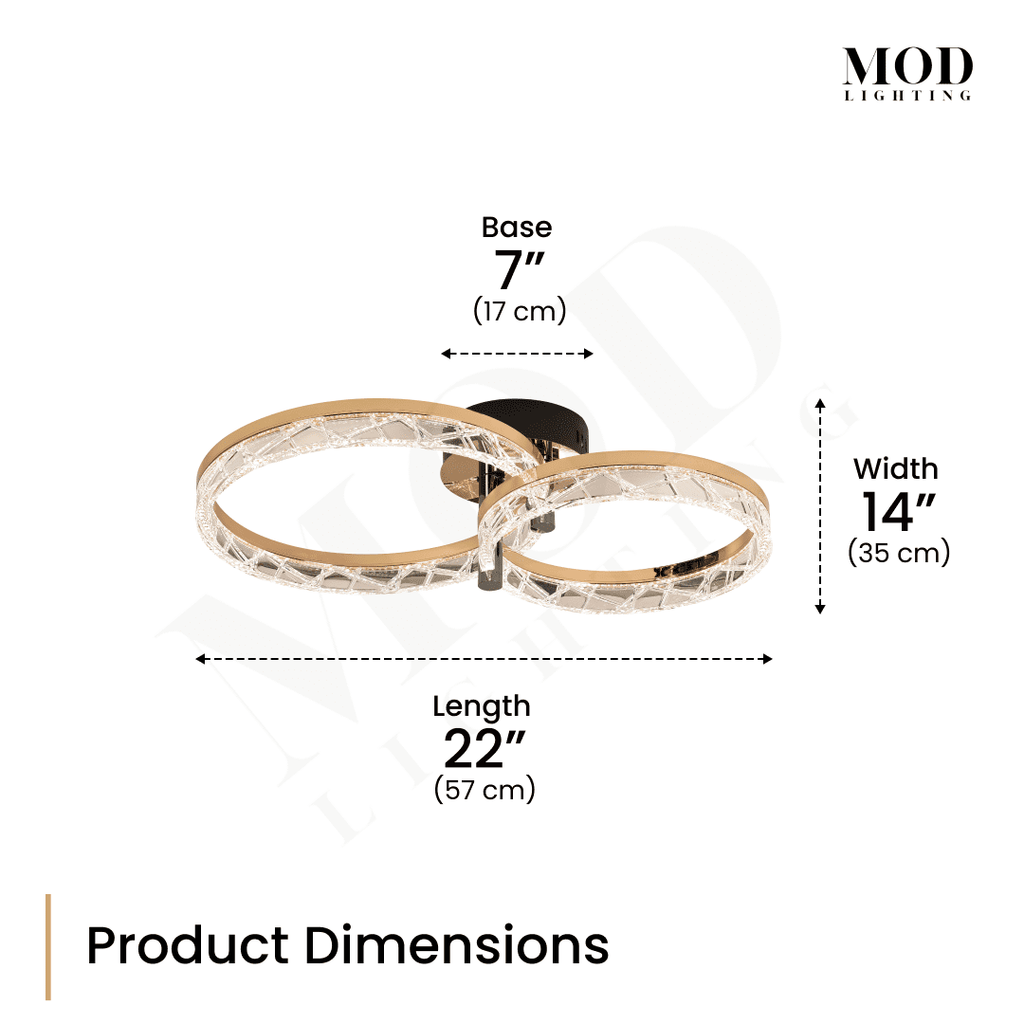 Modern Gold & Pearl Black, LED Elegant Ceiling Light | Clara | MOD ...