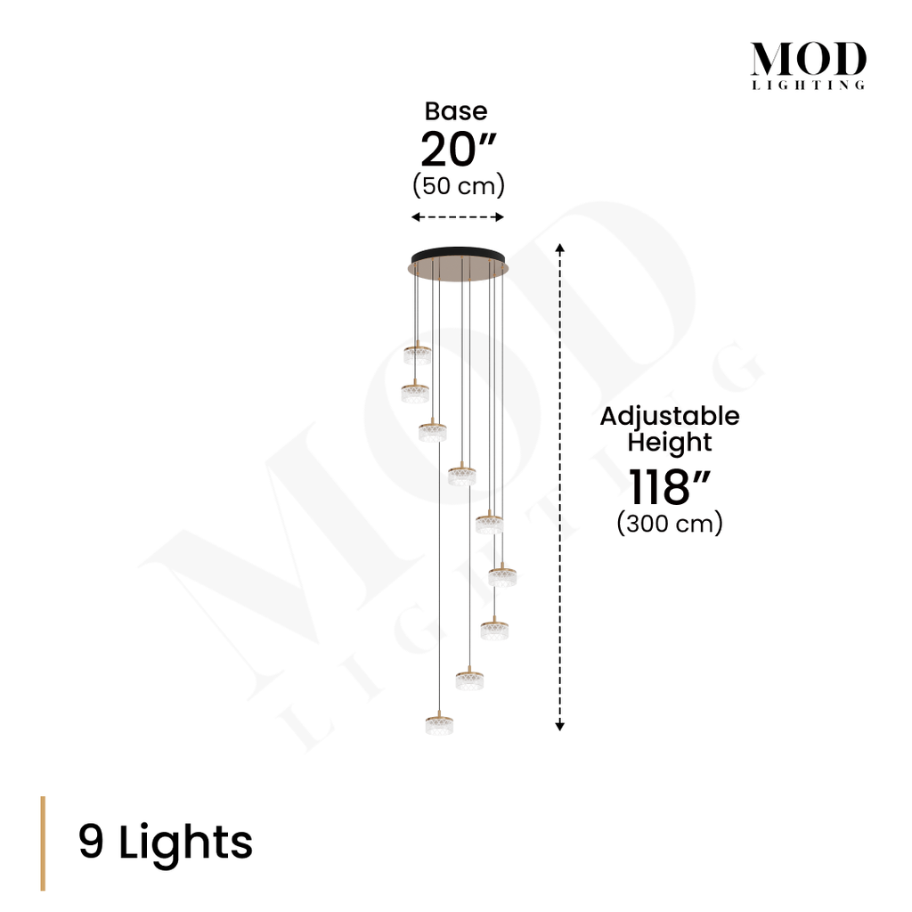 Emma: Modern Stairwell Chandelier | MOD LIGHTING - MOD Lighting
