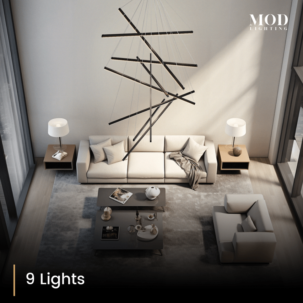 Modern Black Aluminium, LED Staircase Chandelier | Finn | MOD Lighting ...