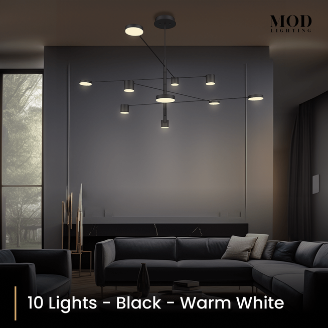 Lynx Light, Nordic Black Ash & Metallic Gold LED Luxury Chandelier ...