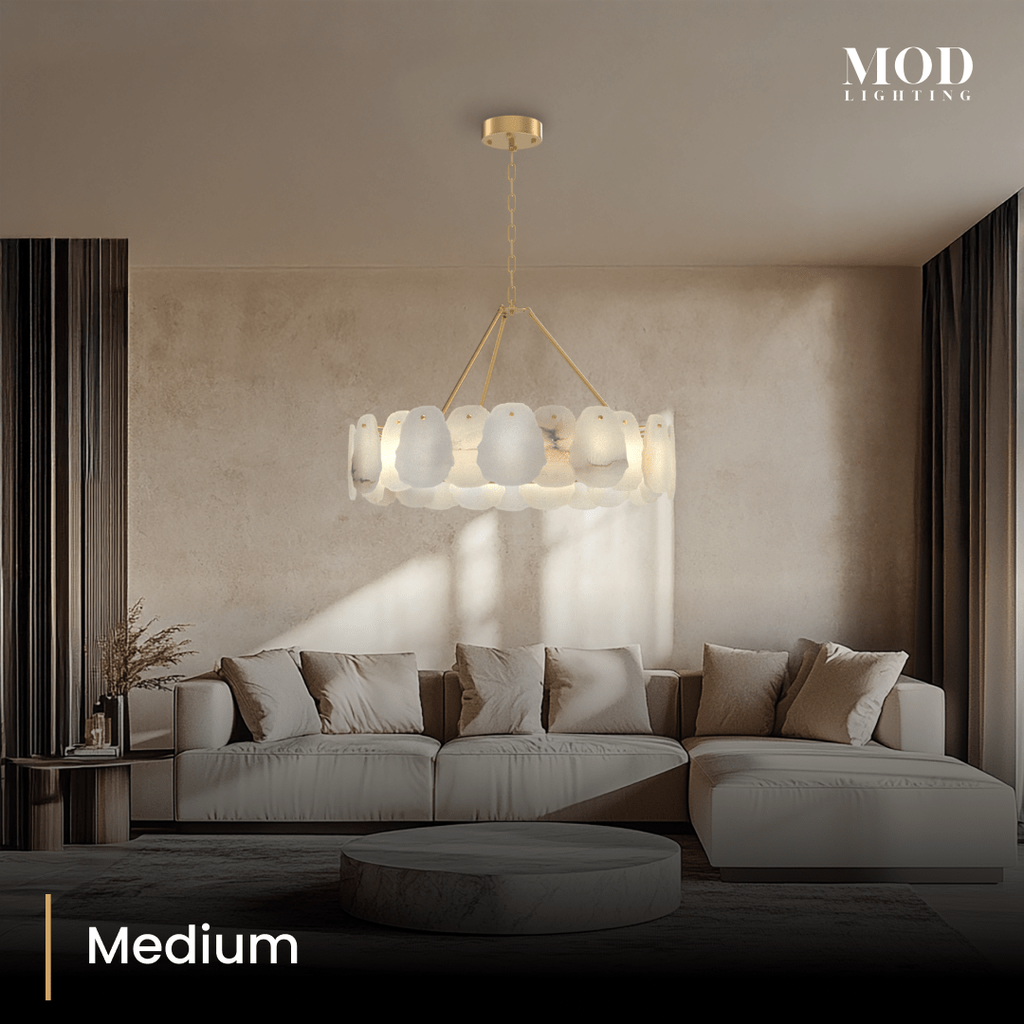 Alba Chandelier | Solid Brass & Alabaster Modern Light | MOD LIGHTING - MOD Lighting