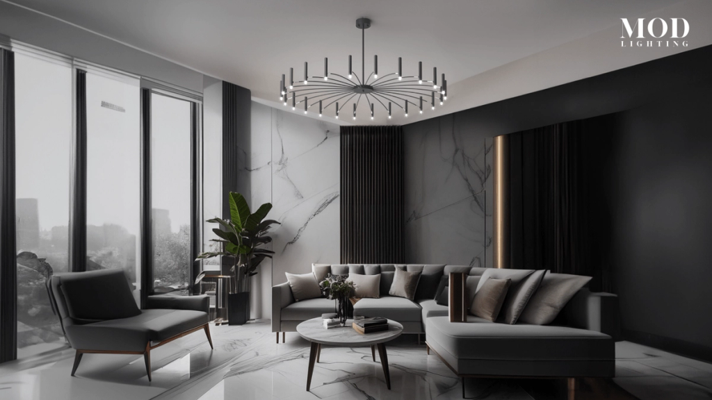 Contemporary Black Metal, LED Chandelier | Kendall | MOD Lighting - MOD Lighting
