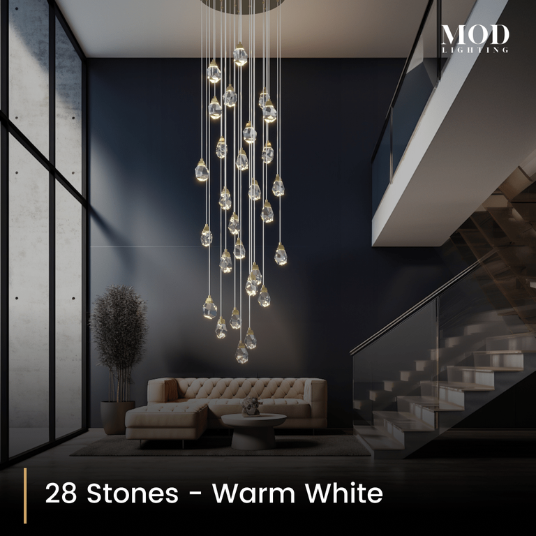 Modern Gold Crystal, LED Luxury Chandelier | Hailstone | MOD Lighting ...