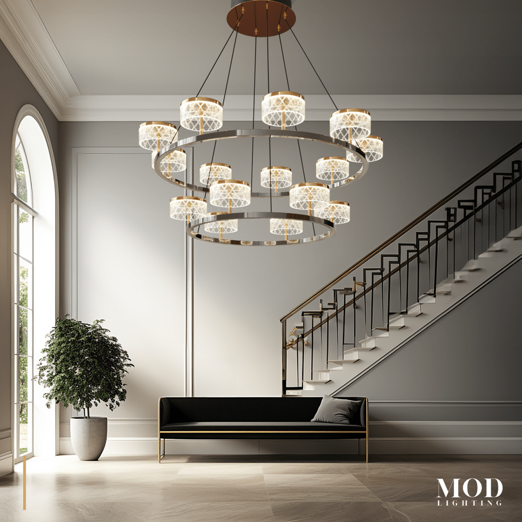 Modern Polished Aluminum, LED Luxury Chandelier | Emma | MOD Lighting - MOD LIGHTING