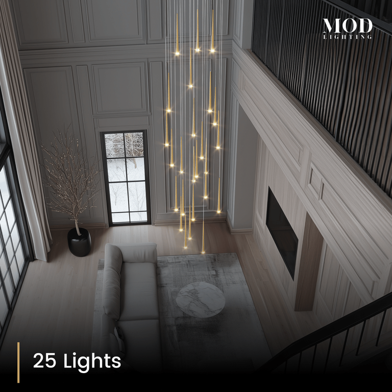 Modern Gold, LED Staircase Chandelier | Jasper | MOD Lighting - MOD ...