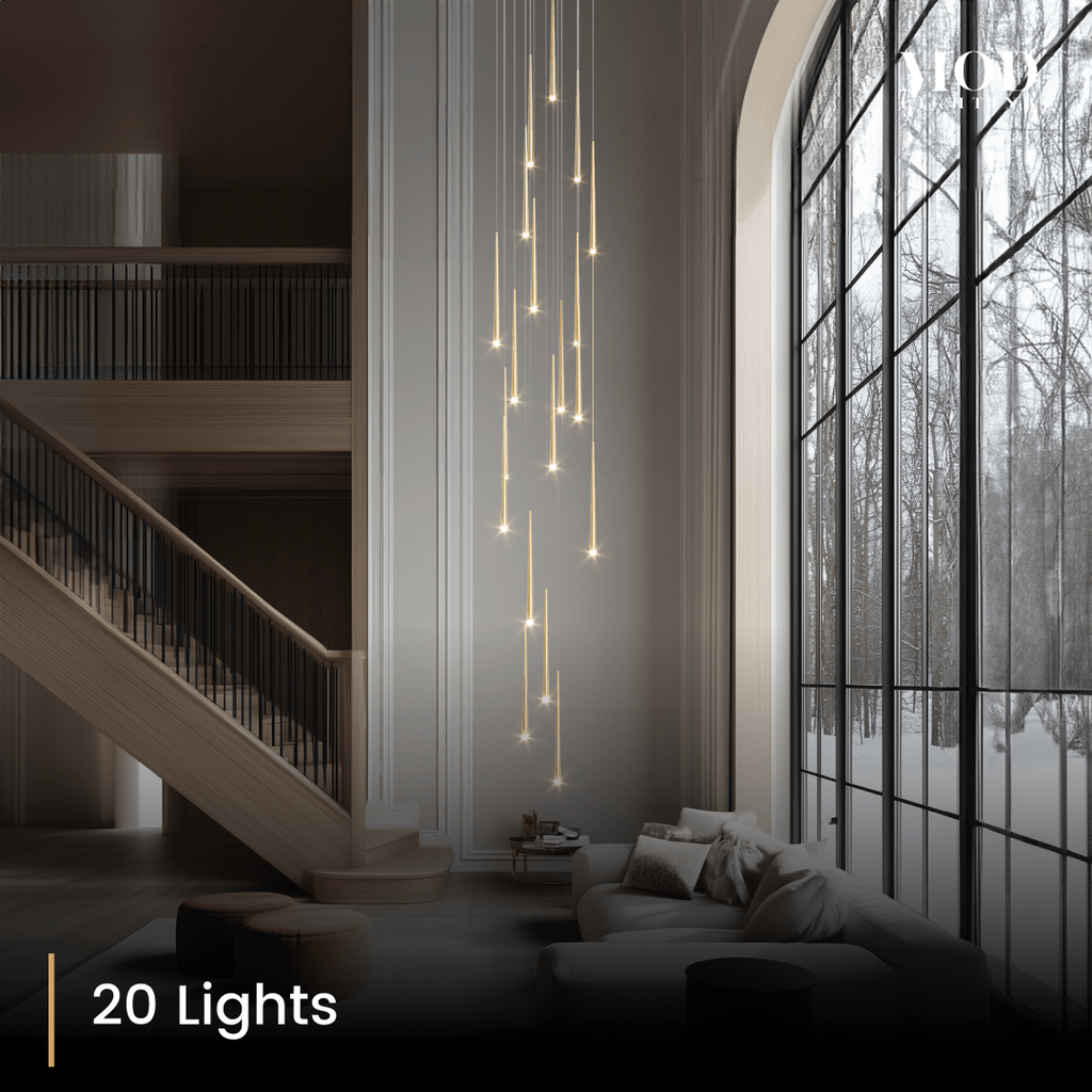 Modern Gold, LED Staircase Chandelier | Jasper | MOD Lighting - MOD ...