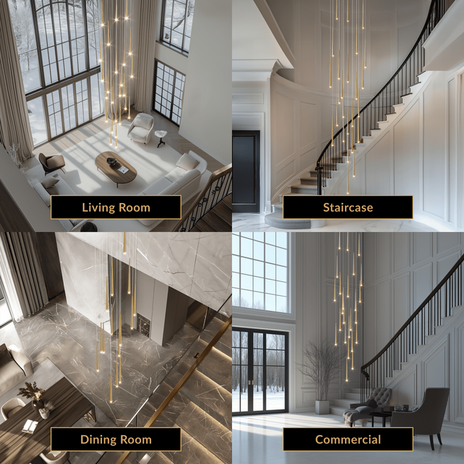 Modern Gold, LED Staircase Chandelier | Jasper | MOD Lighting - MOD ...