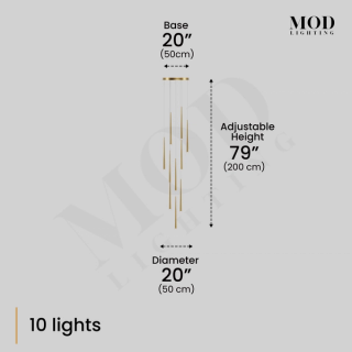 Modern Gold, LED Staircase Chandelier | Jasper | MOD Lighting - MOD ...