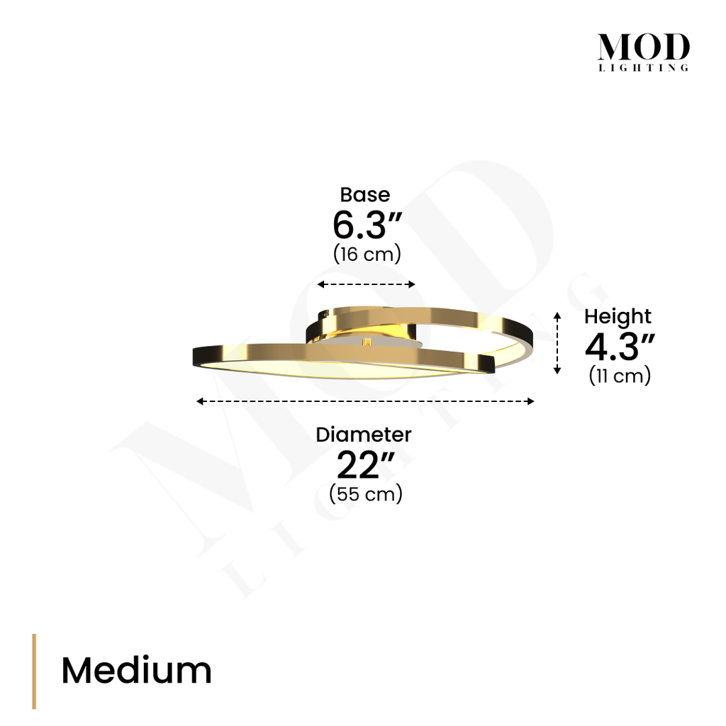 Elise Ceiling Light | Modern Aluminum Spiral LED Fixture | MOD LIGHTING ...