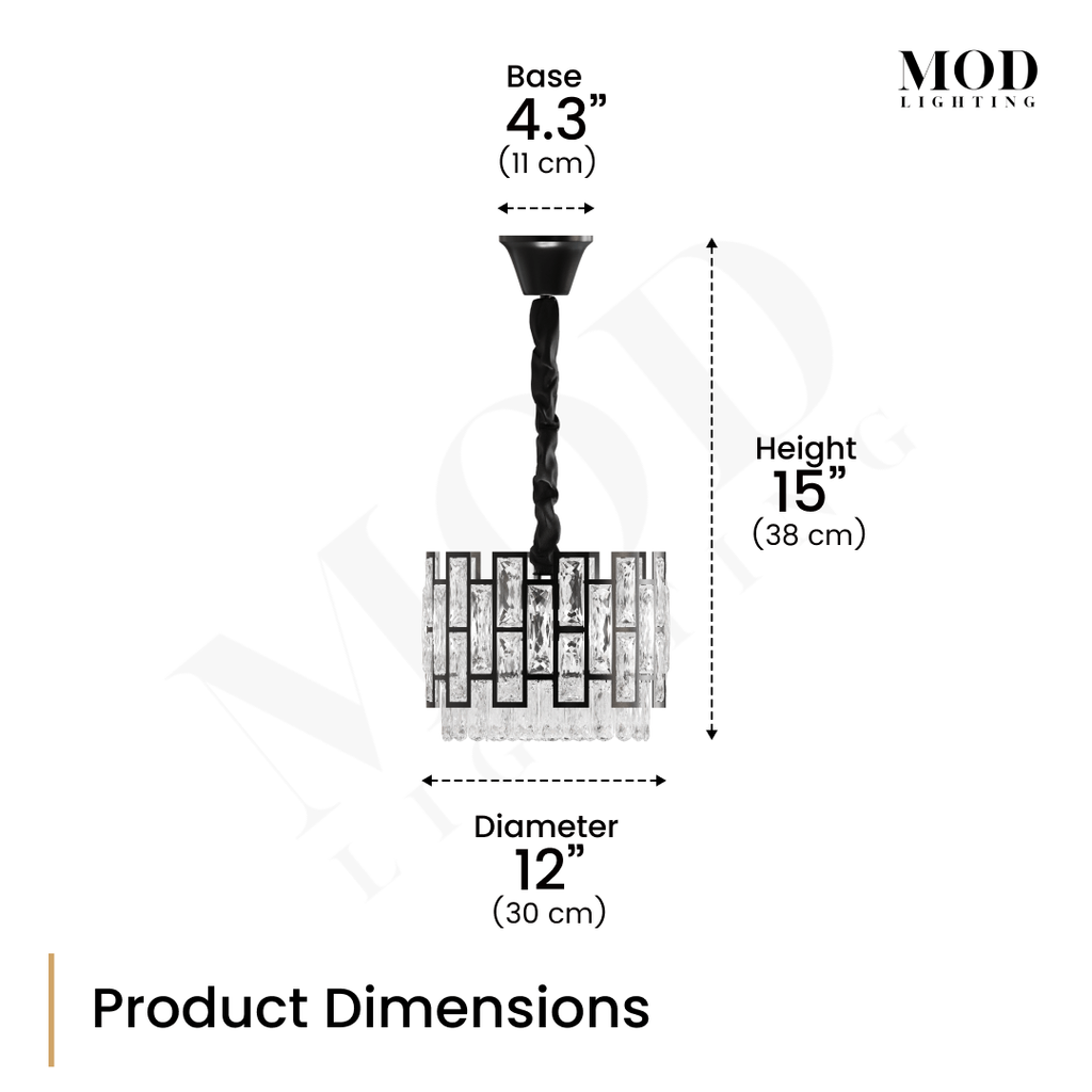 Modern Black Crystal, LED Mini Luxury Pendant Lamp | Mini | MOD ...