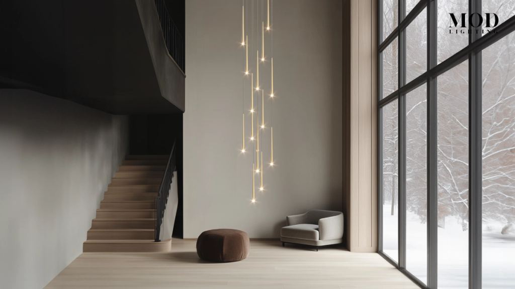 Modern Gold, LED Staircase Chandelier | Jasper | MOD Lighting - MOD ...