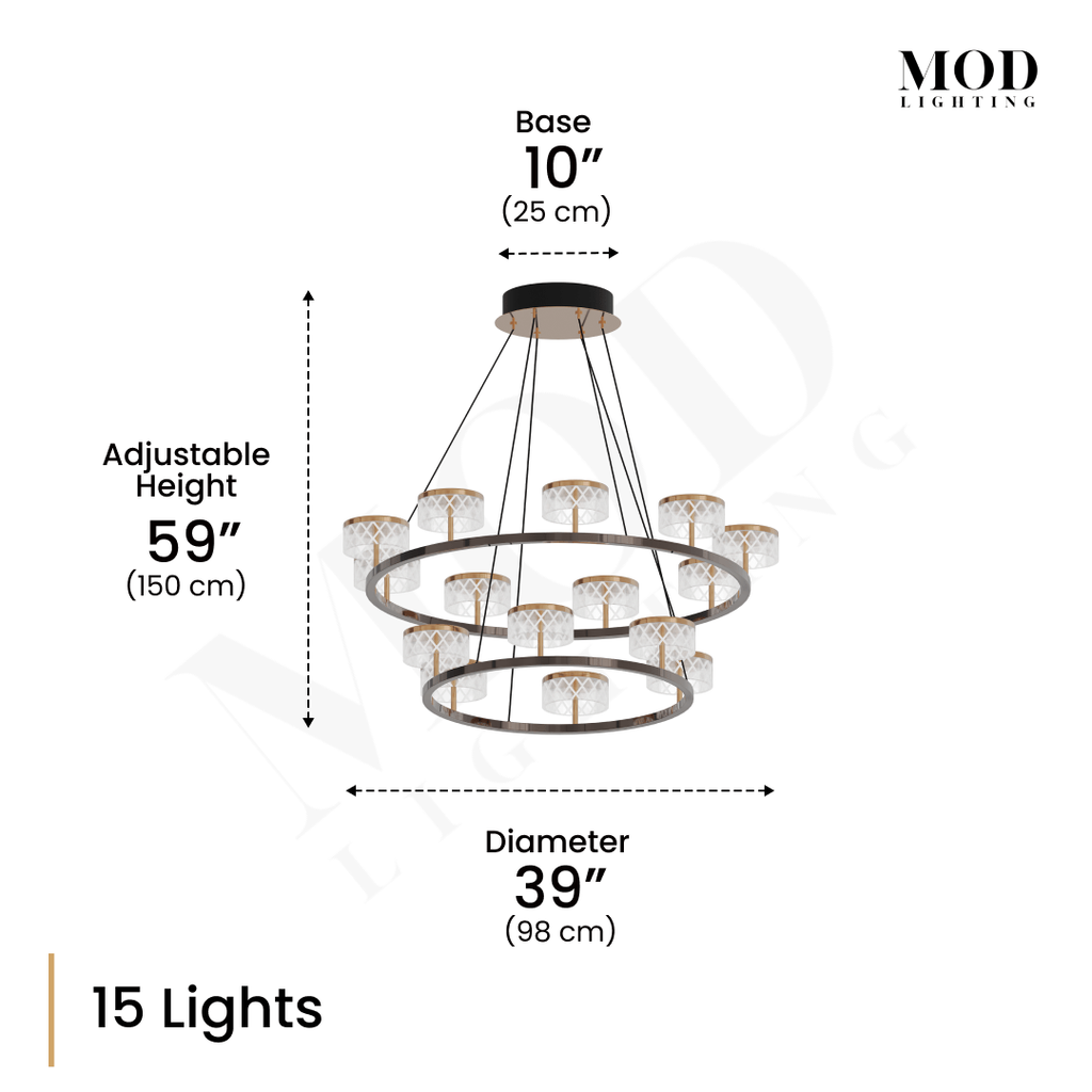 Modern Polished Aluminum, LED Luxury Chandelier | Emma | MOD Lighting ...