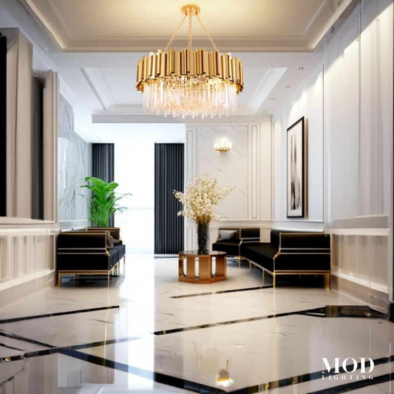 Modern Gold Crystal, LED Luxury Chandelier | Athena | MOD Lighting ...