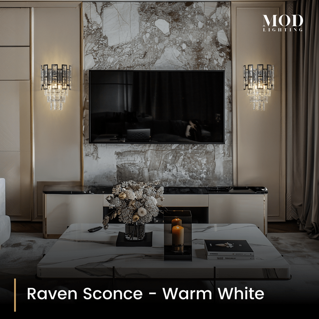 Modern Black Crystal, LED Luxury Sconce | Raven | MOD Lighting - MOD ...