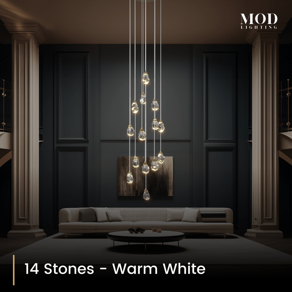 Modern Gold Crystal, LED Luxury Chandelier | Hailstone | MOD Lighting ...