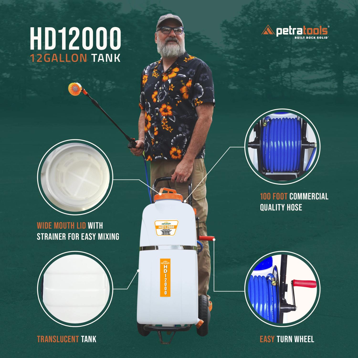 BEAST Battery Powered Cart Sprayer - 12 Gallon - PetraTools