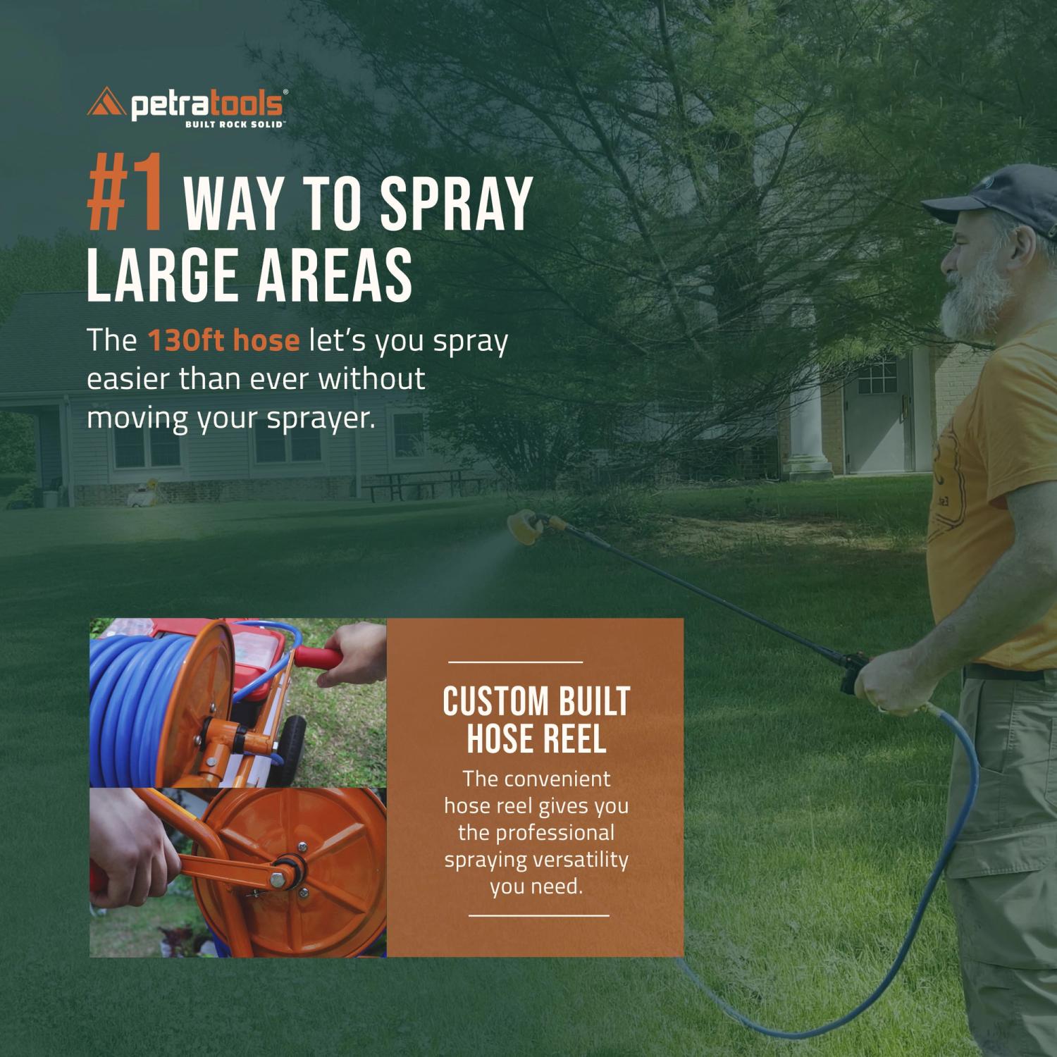 PetraTools Battery Powered 13 Gallon Pushcart Sprayer (Prime) - PetraTools