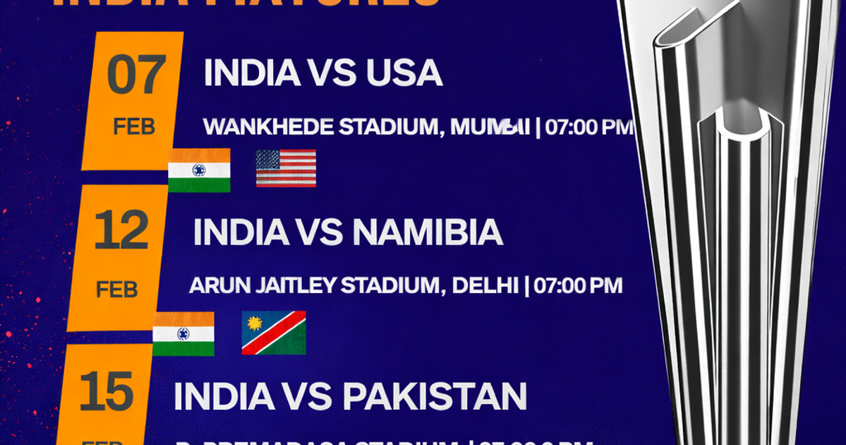 🇮🇳🔥 ICC T20 உலகக் கோப்பை 2026: இந்திய அணியின் போட்டிகள் – ரசிகர்களுக்கு ...
