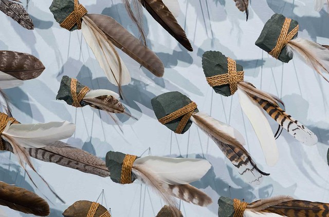 Jonathan Jones ‘untitled (giran)’ is a murmuration of winged sculptures ...