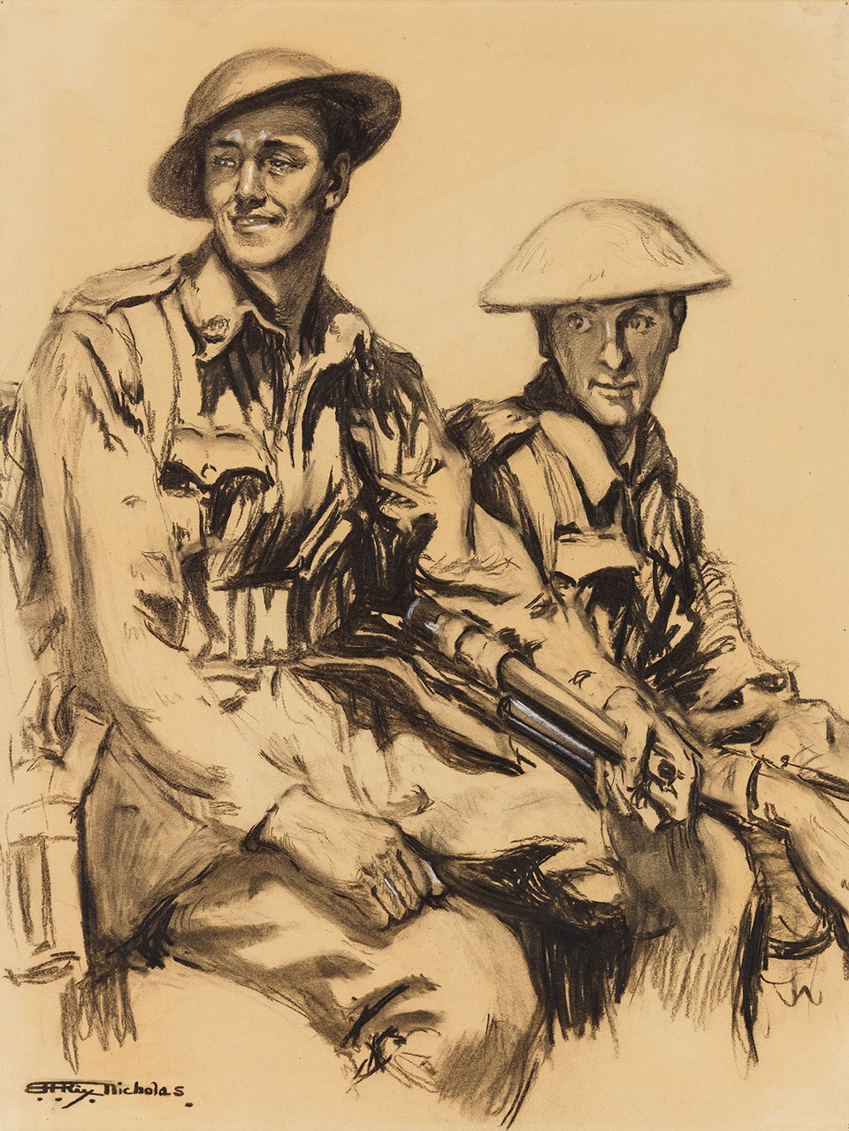 'Two soldiers' by Hilda Rix Nicholas emphasises wartime comradery ...