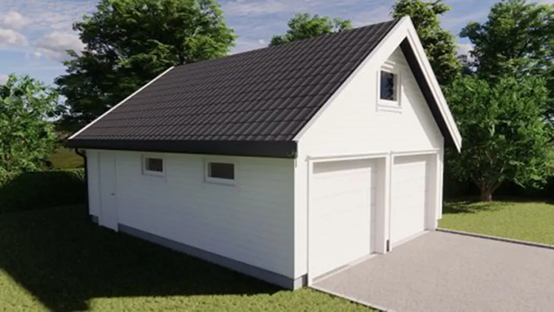 Lang dobbelgarasje med loft | XL BYGG