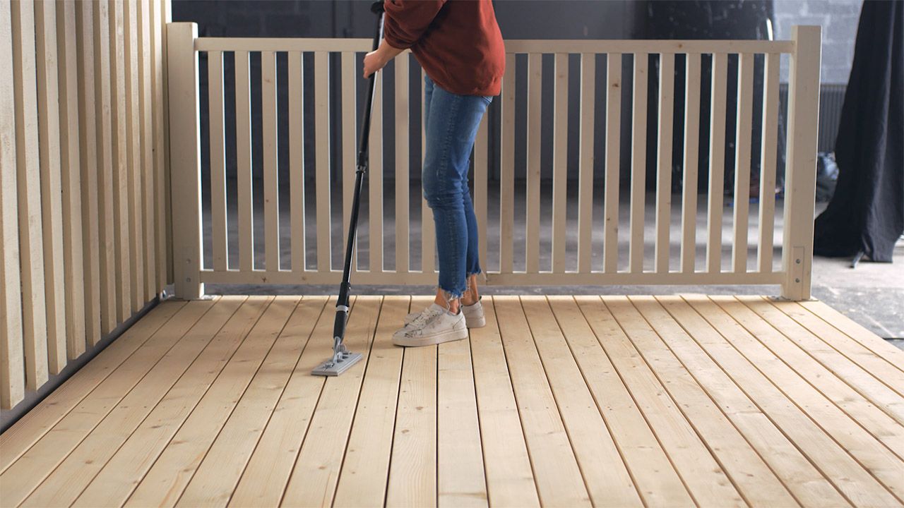 Slipe terrasse for hånd eller med slipemaskin