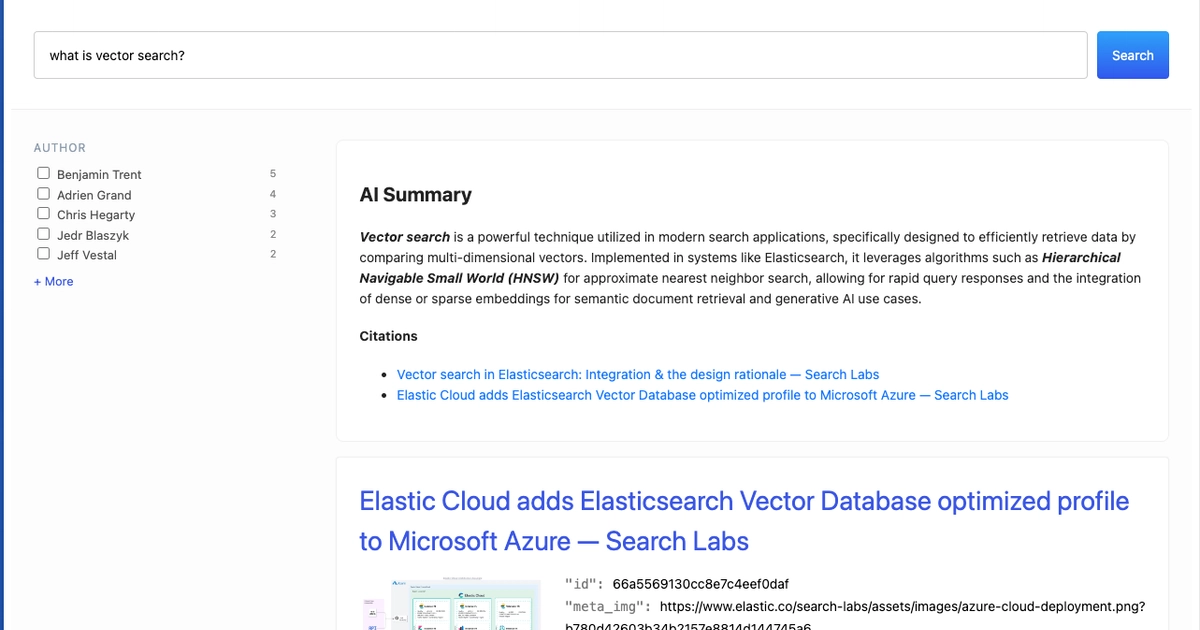 AI summary: Generating AI summaries with Elastic - Elasticsearch Labs