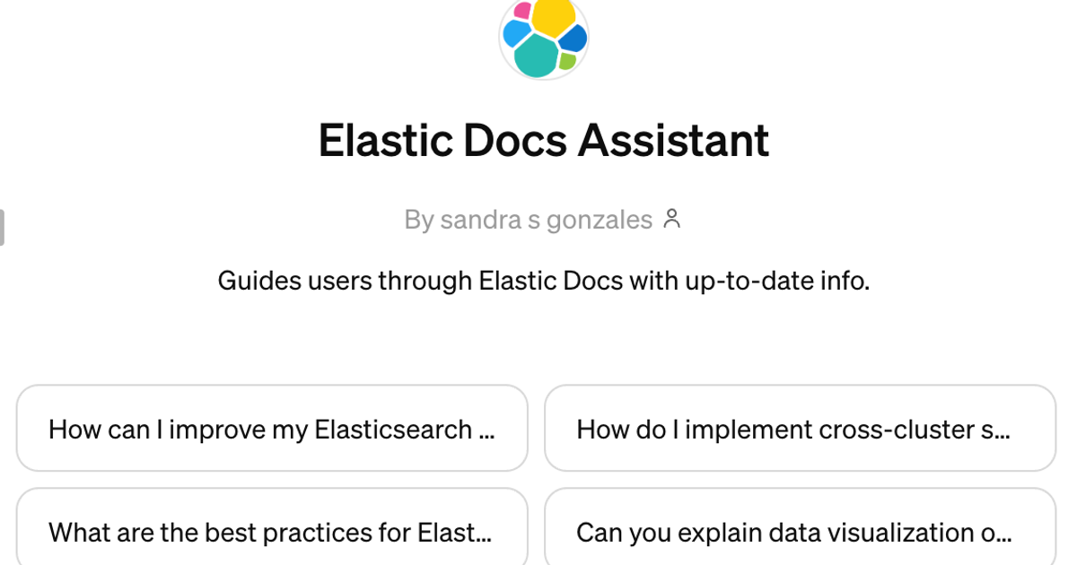 ChatGPT and Elasticsearch: Creating custom GPTs with Elastic data - Elasticsearch Labs