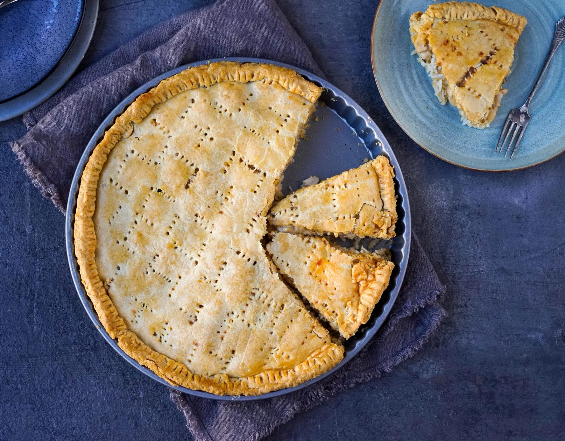 Mager pai med cottage cheese og grønnsaker
