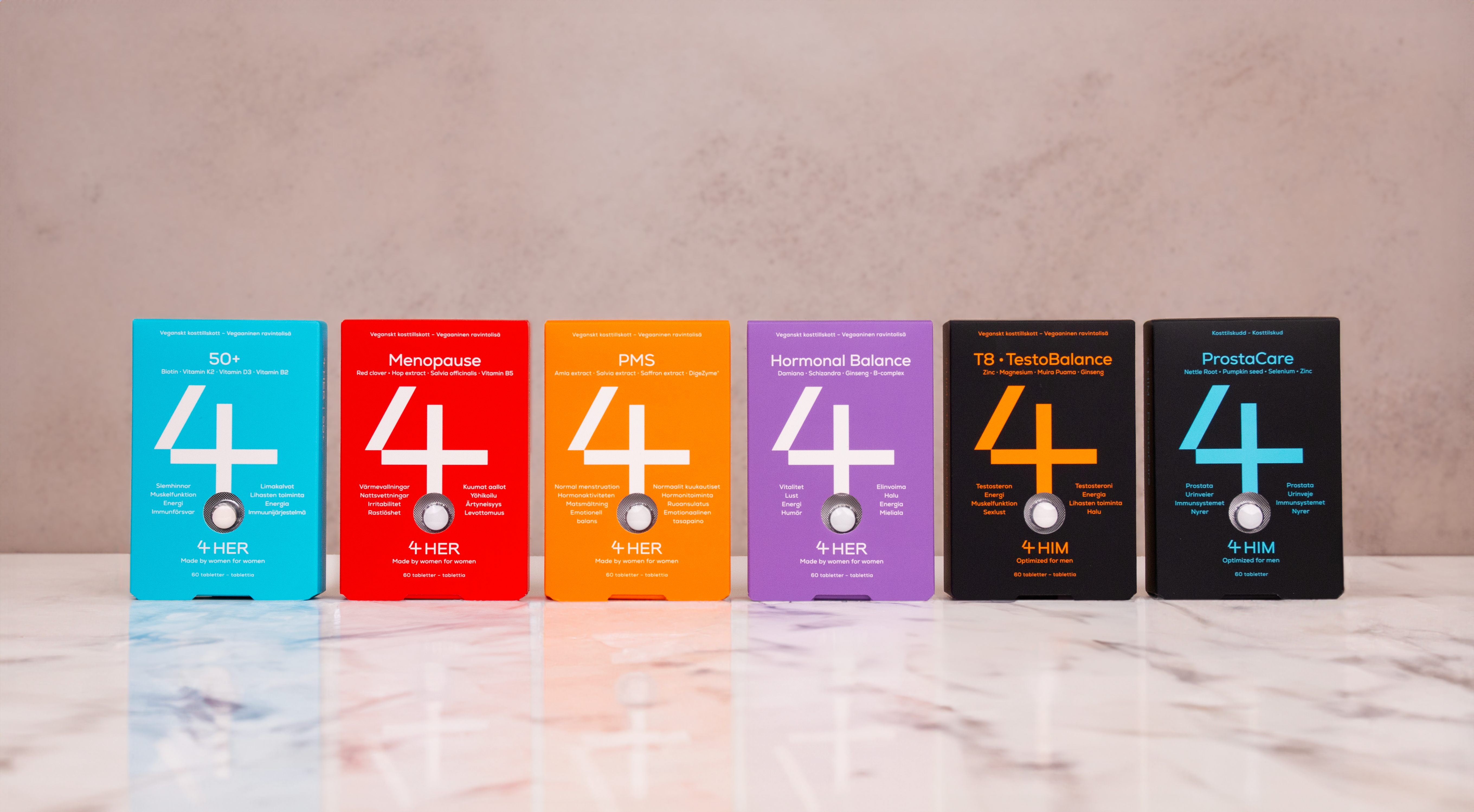 4HIM & 4HER - Kosttillskott för män & kvinnor