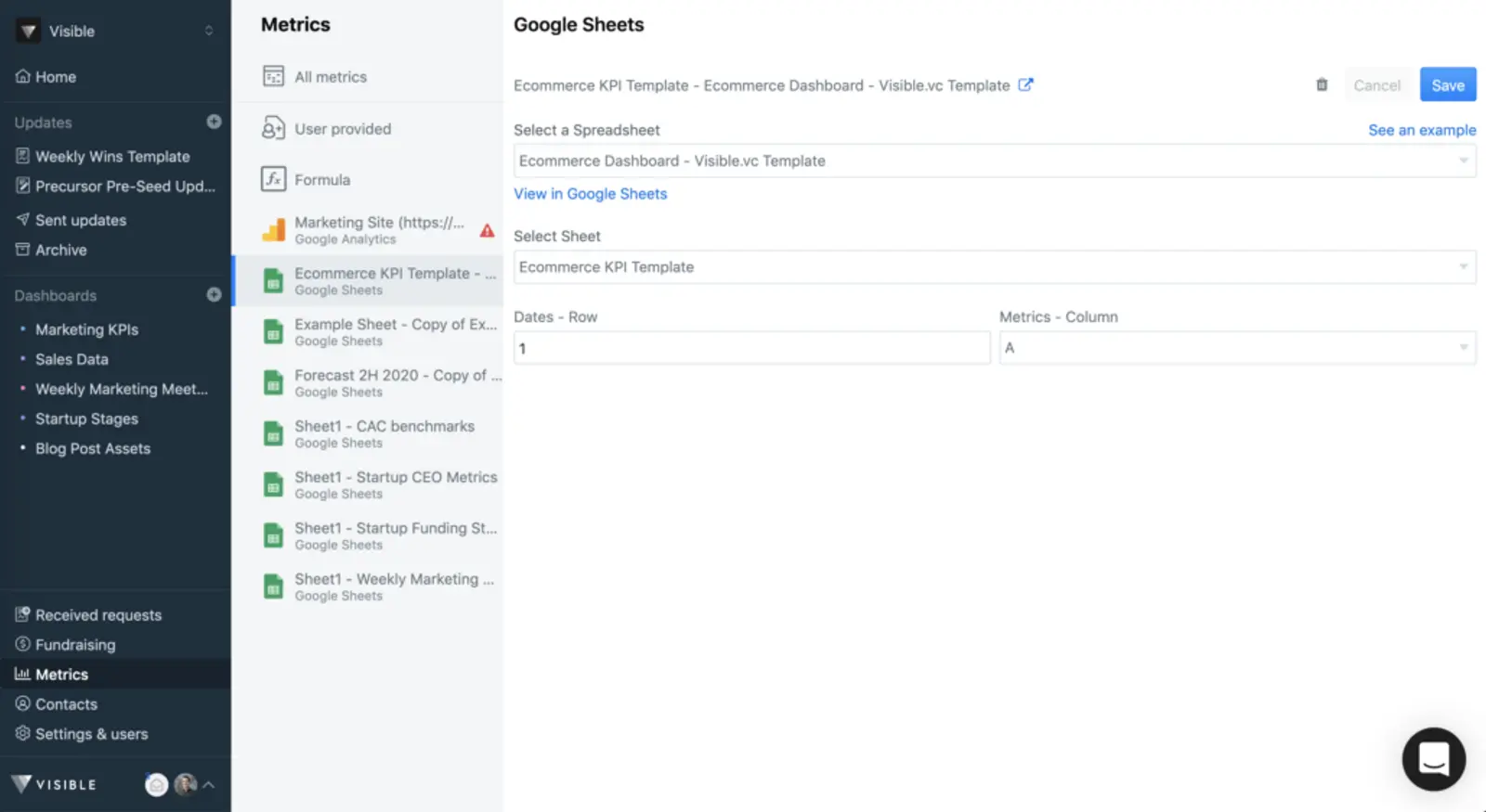 Our Guide to E-Commerce Metrics (with Google Sheet Template) - Visible.vc