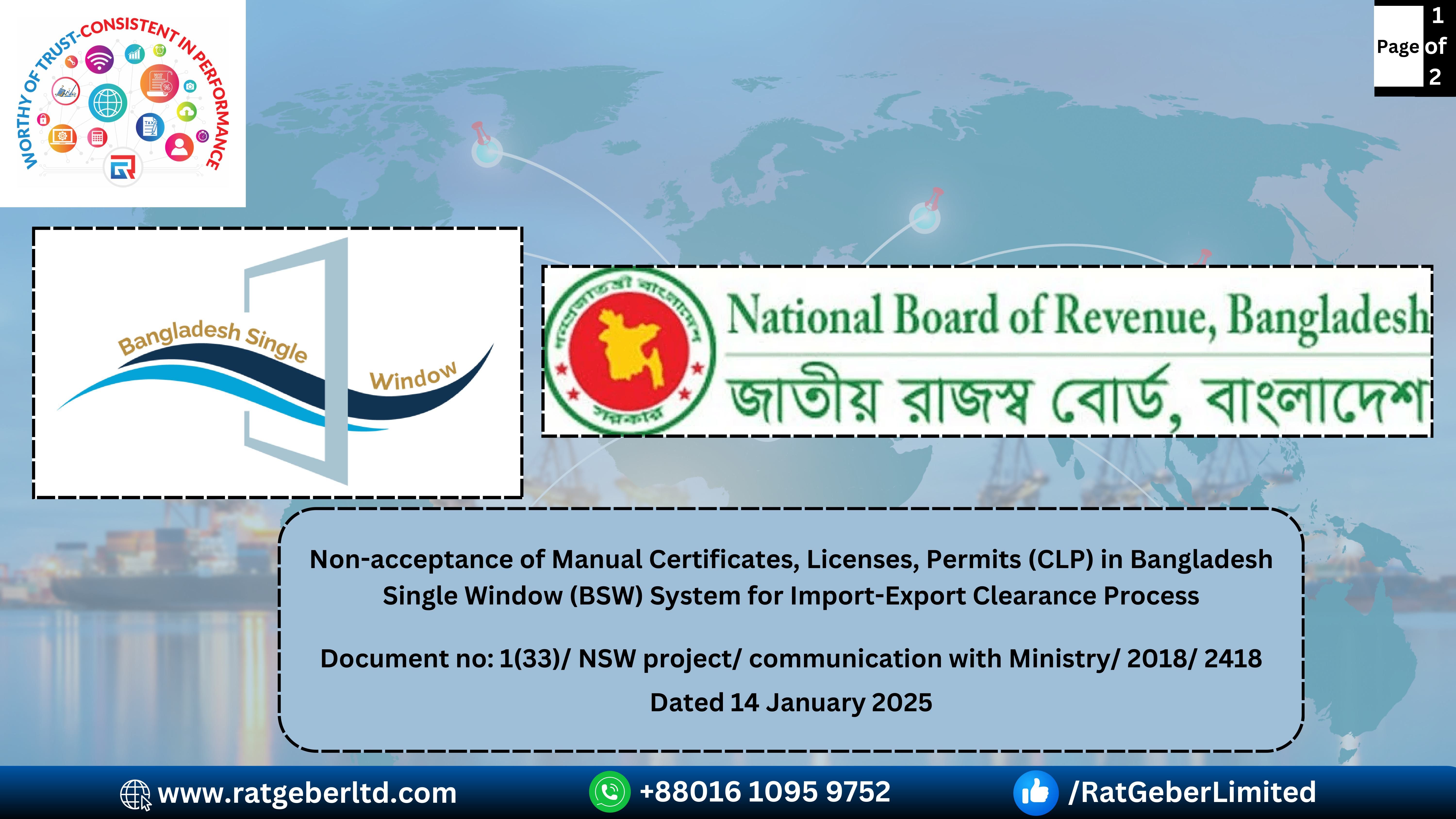 Non-acceptance of Manual Certificates, Licenses, Permits (CLP) in ...