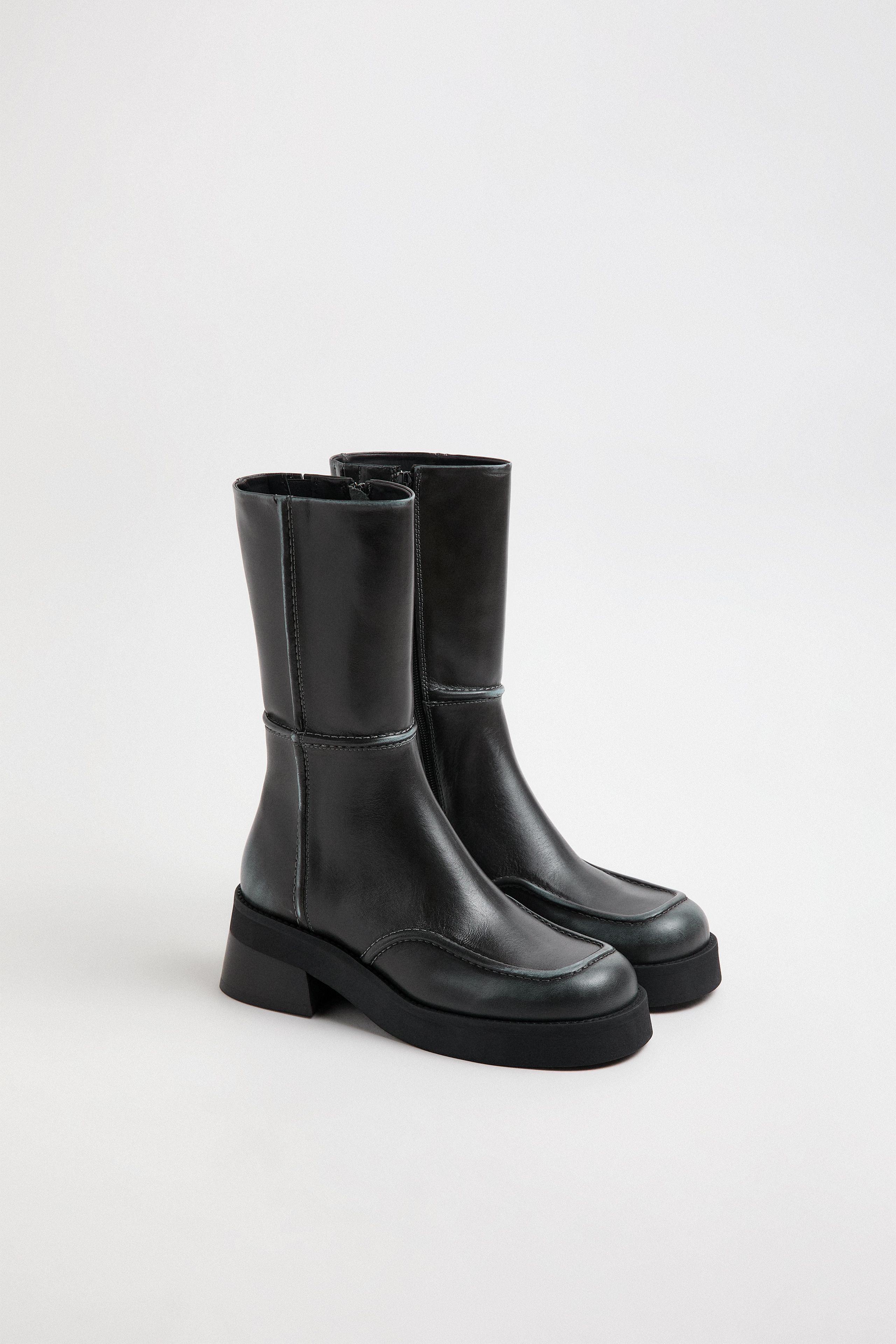 Inne Boots - Light Blue Brush Off Leather | Miista