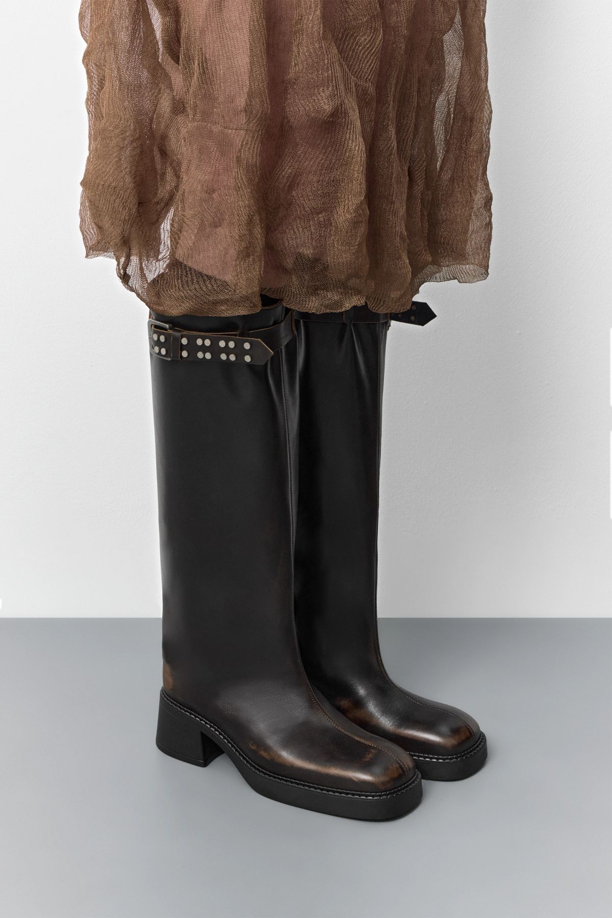 Kristel Boots - Brown Brush Off Leather | Miista