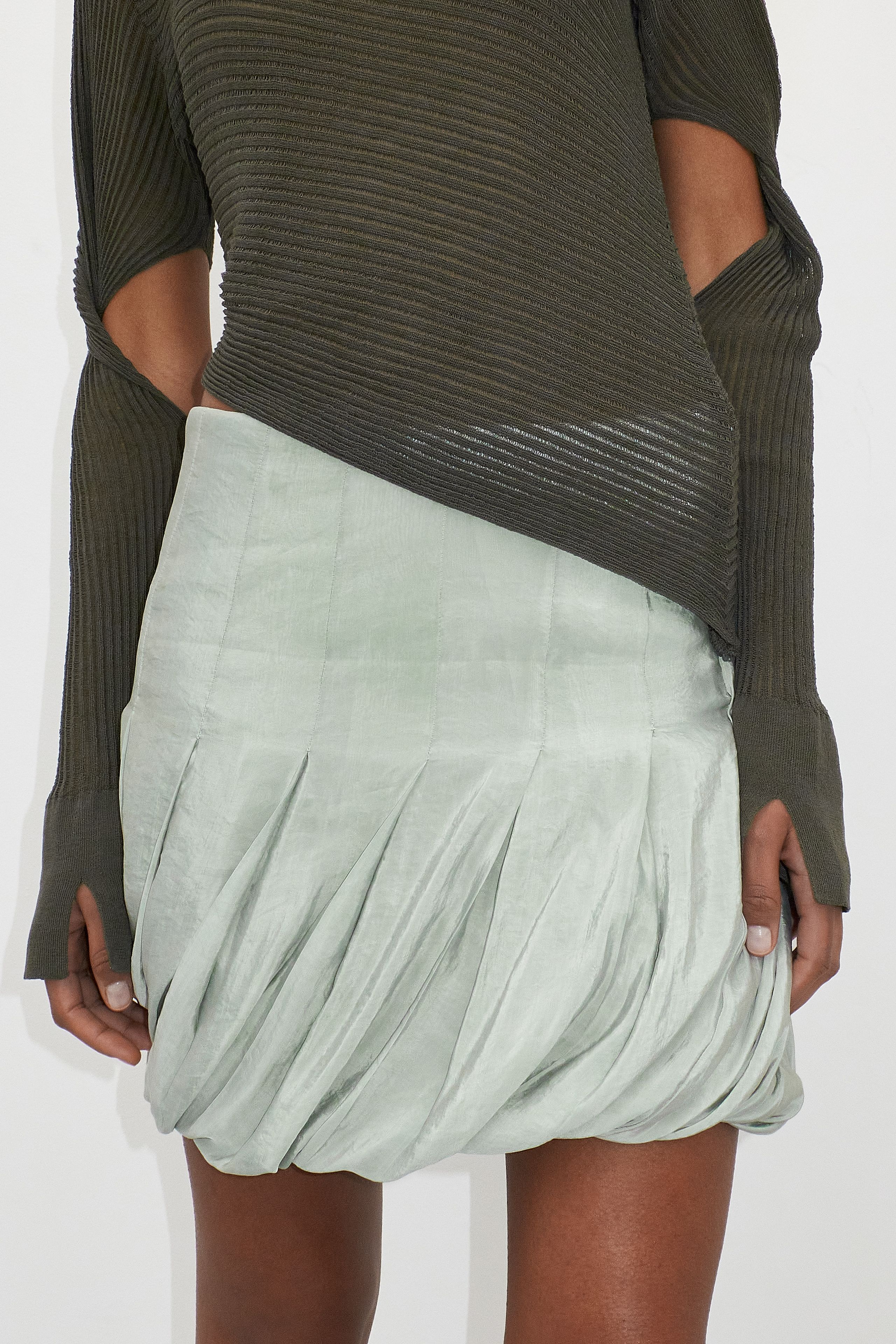 Thani Skirt - Washed Mint Puffball | Miista