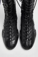 Imogen Black Lace Sneaker Boots | Miista