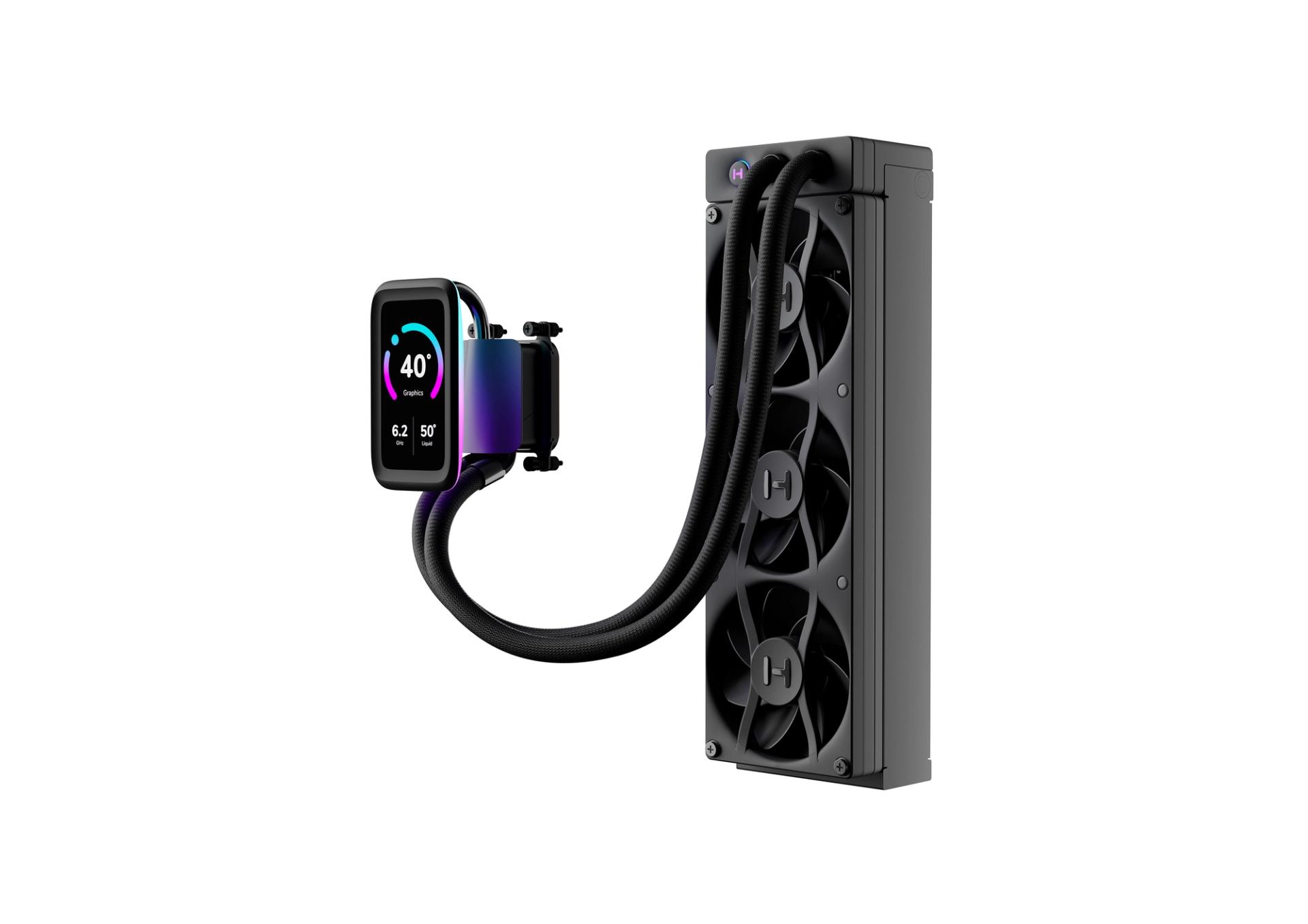 THICC Q80 Trio - Digital CPU Cooler - Pitch Black | HYTE