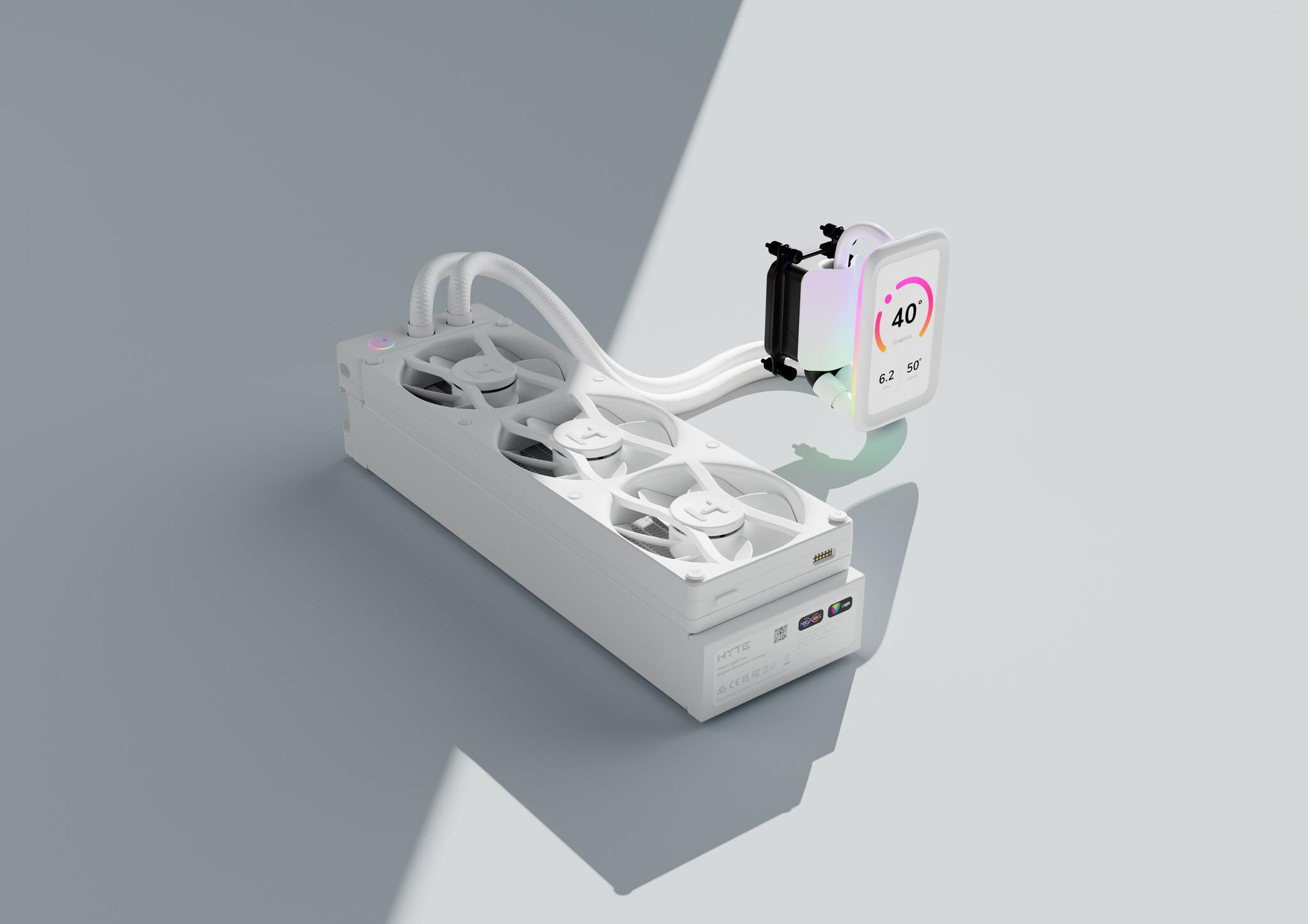 THICC Q80 Trio - Digital CPU Cooler - Snow White | HYTE