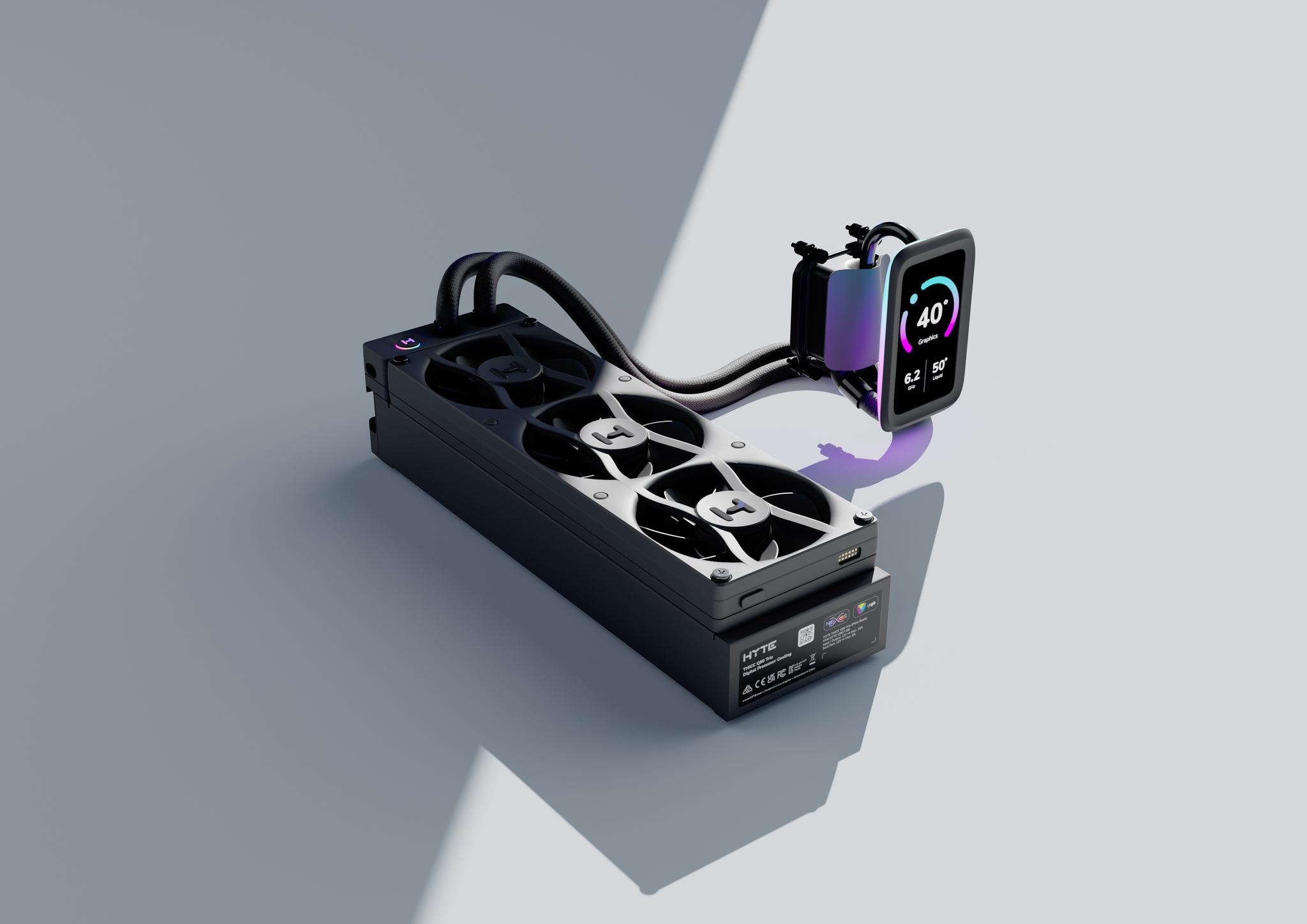 THICC Q80 Trio - Digital CPU Cooler - Pitch Black | HYTE