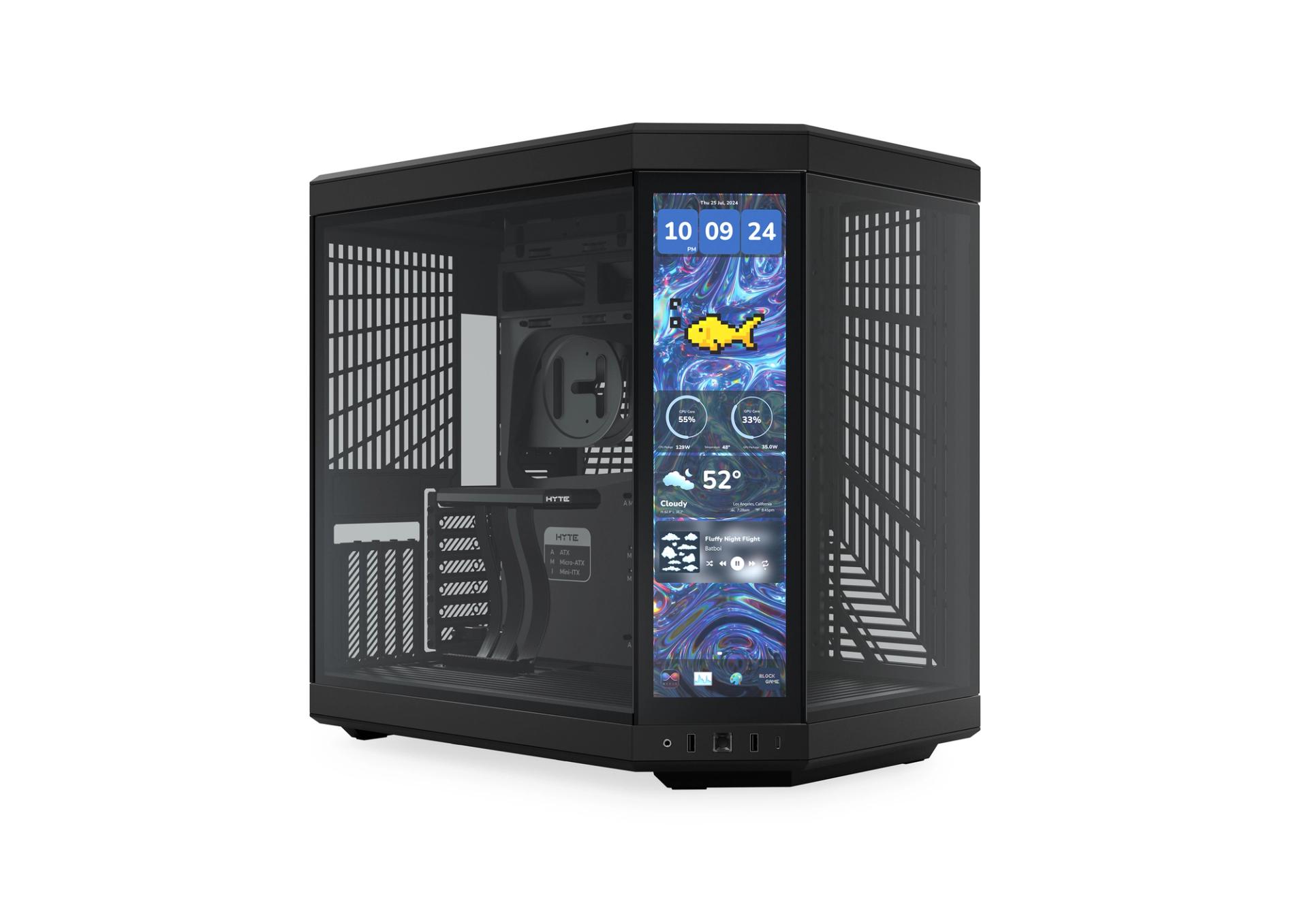Y70 touch infinite - Our New PC Case with LCD Screen - Pitch Black | HYTE