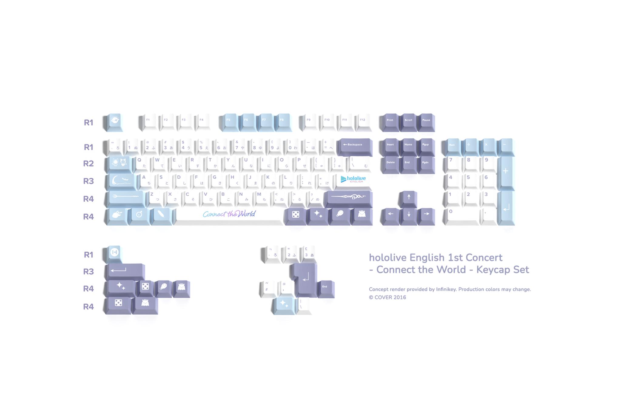 hololive English - Connect the World - Keycap Set & Desk Pad Bundle | HYTE