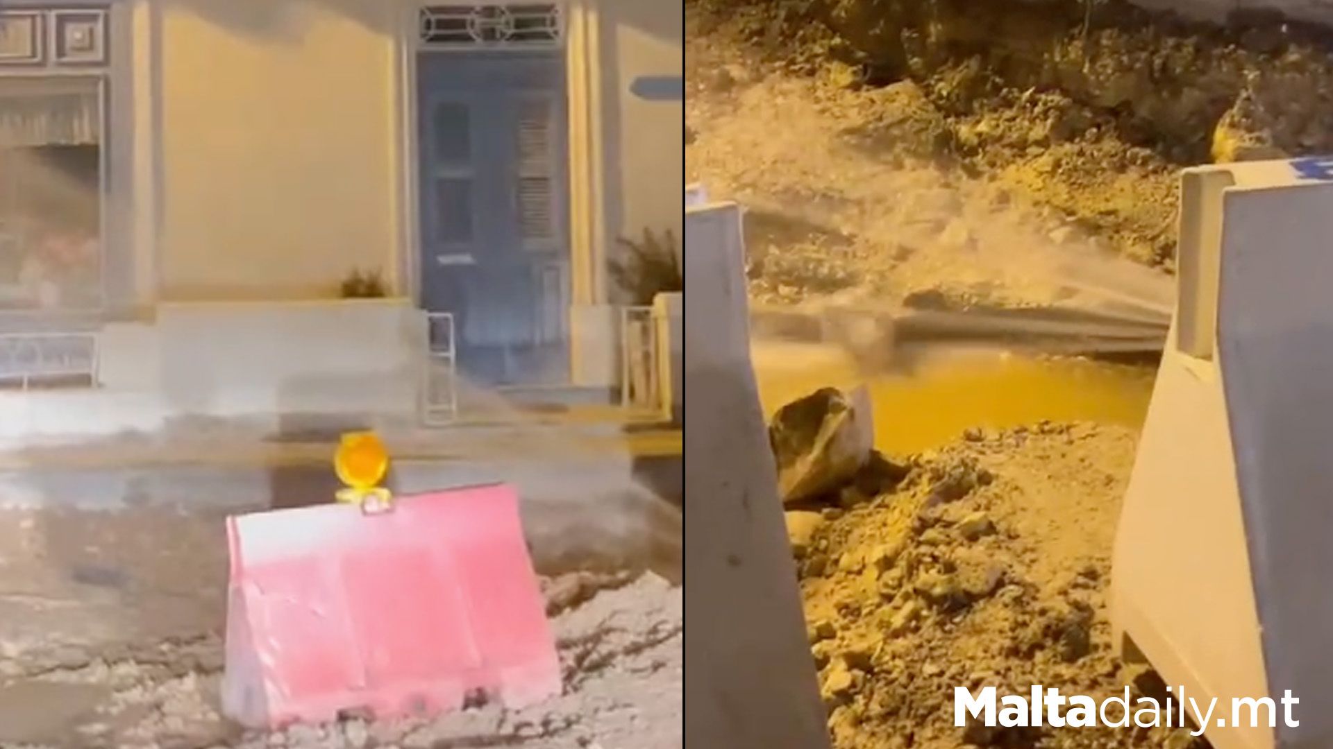 Water Pipe In Balzan Road Works Bursts Overnight