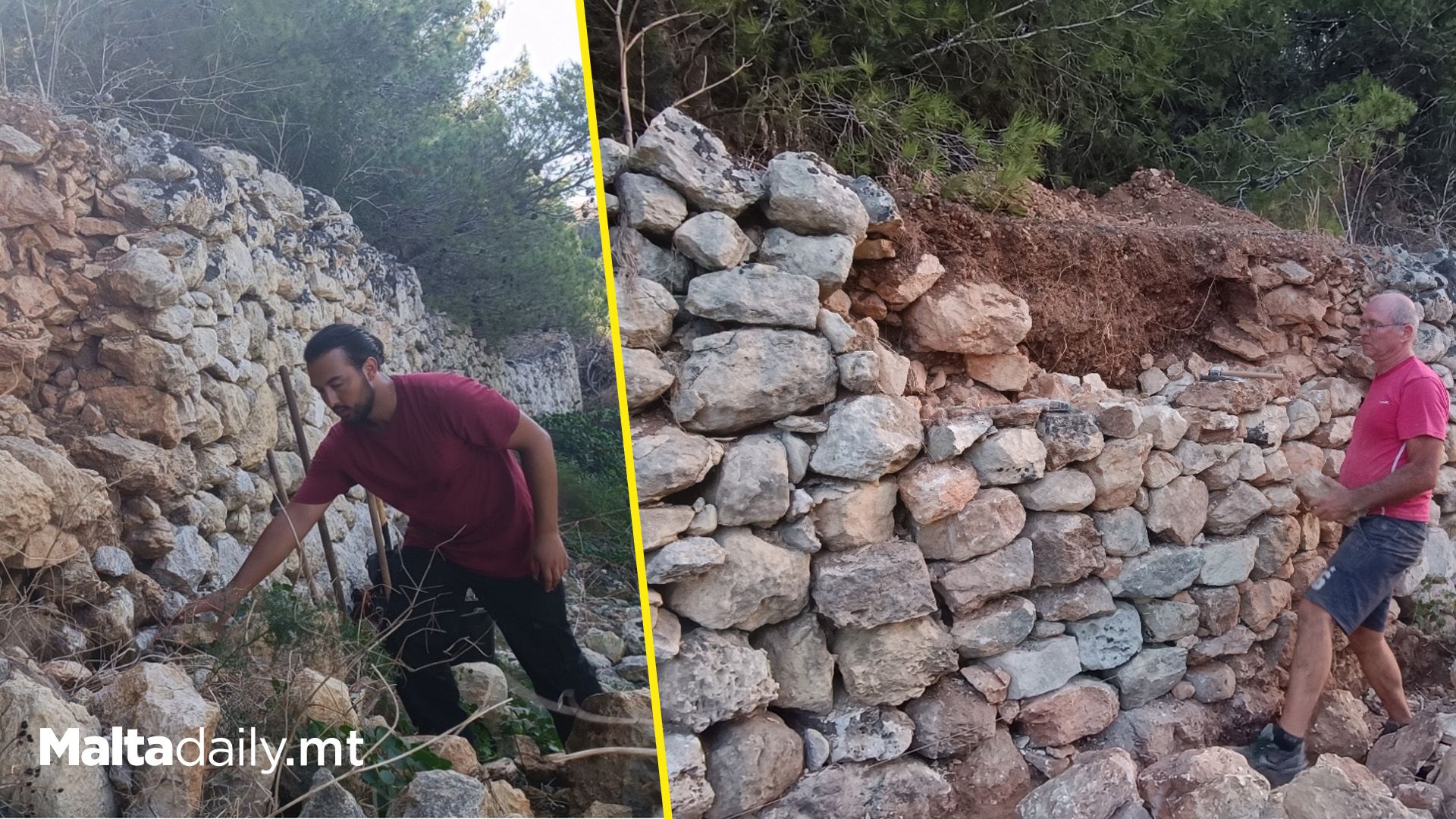 Rubble Wall Restoration At Wied Għollieqa