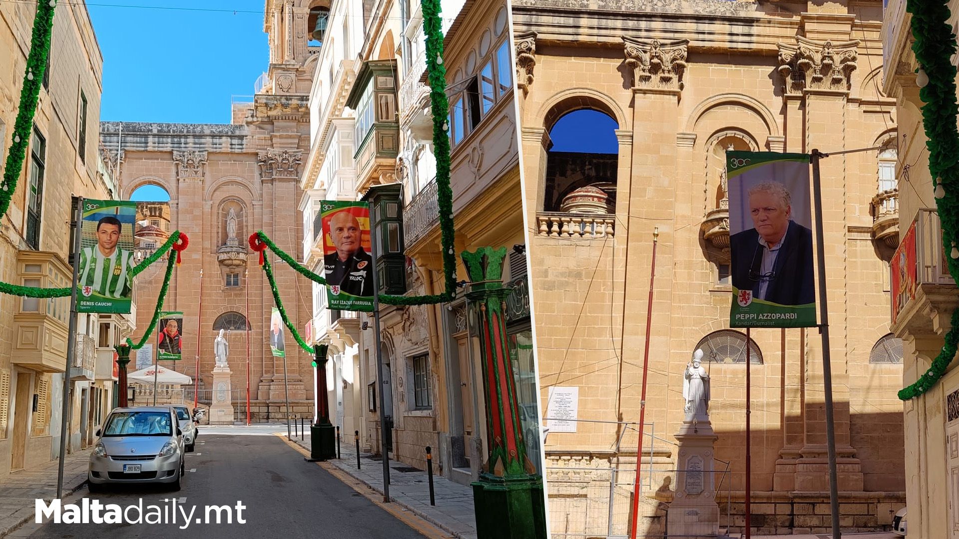 Peppi Azzopardi & Ray Żażu Farrugia Banners Erected In Flor…