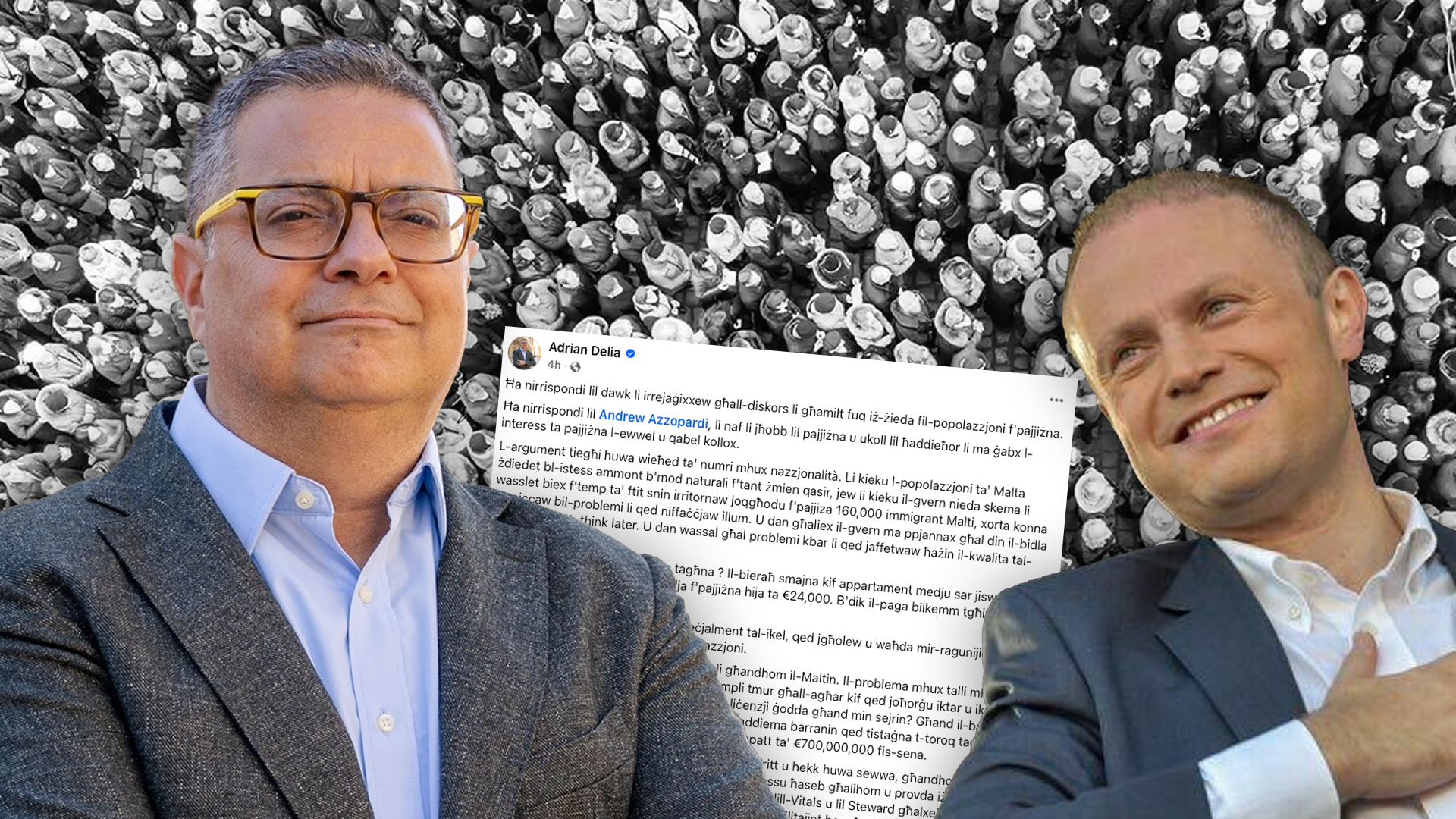 Adrian Delia Addresses Muscat's Population Growth Critique