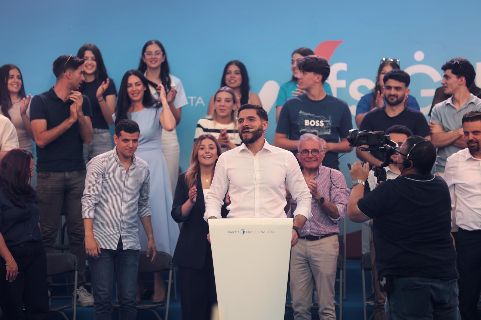 Alex Borg rallies Gozitan crowd at Rabat mass meeting
