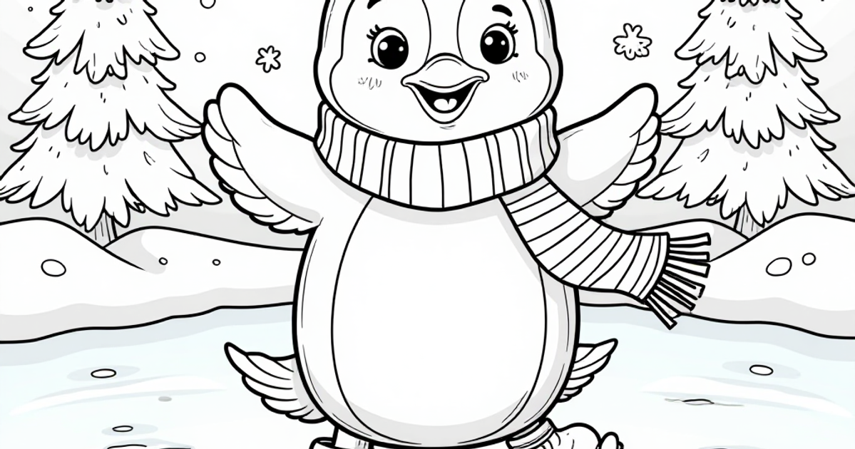Free Ice Skating Coloring Pages - Print in 60 Seconds | AI Colouring Page