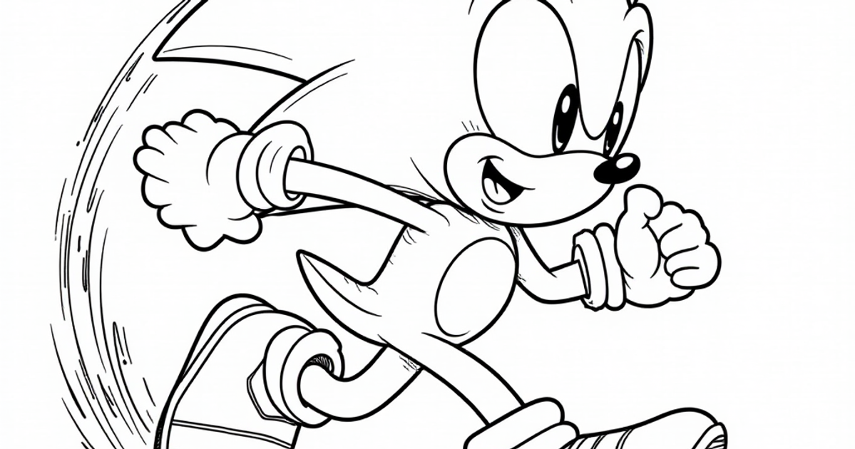 Sonic The Hedgehog Coloring Pages | AI Colouring Page