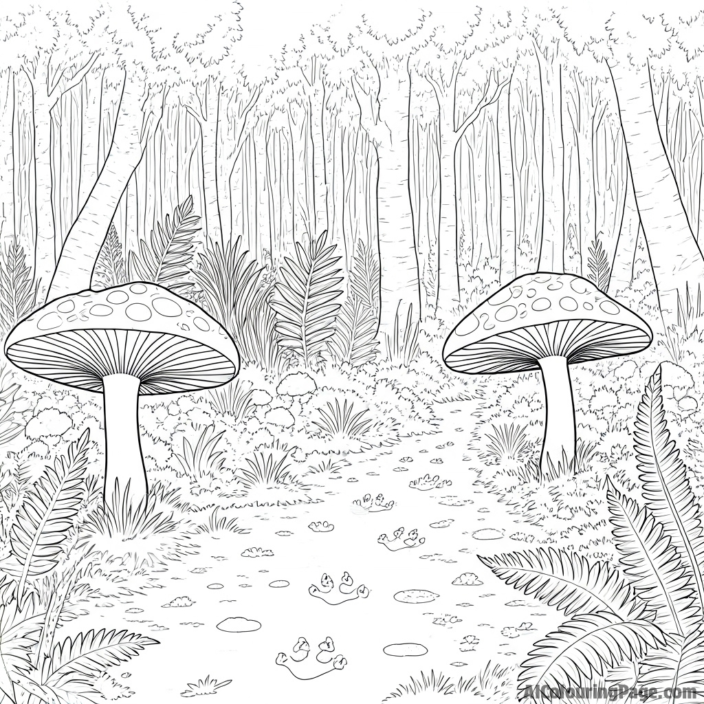 Free Forest Coloring Pages - Print in 60 Seconds | AI Colouring Page